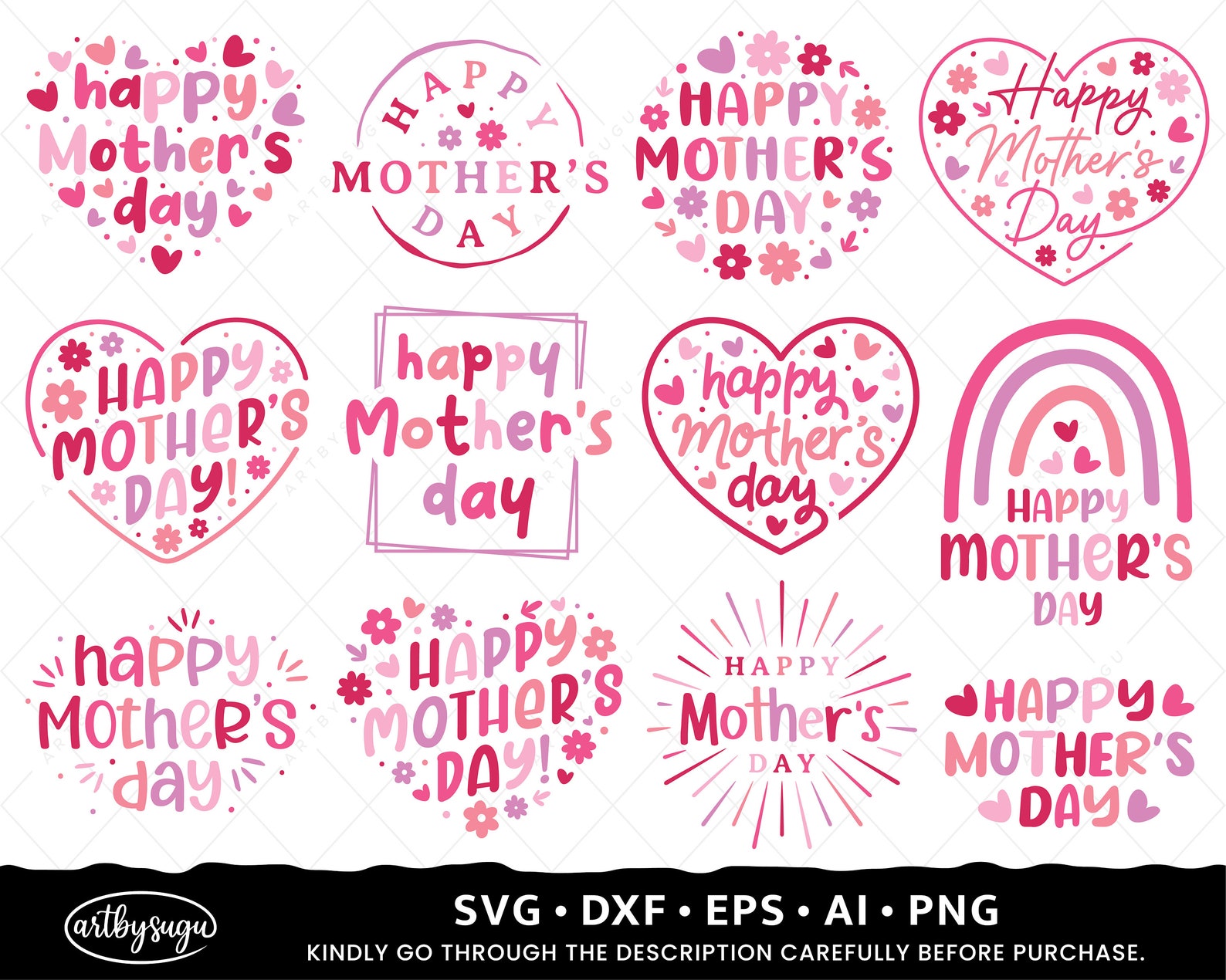 Happy Mother's Day SVG Mothers Day SVG Bundle - Etsy
