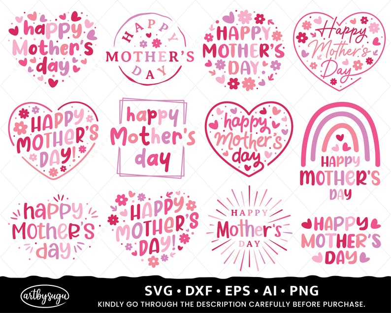 Happy Mother's Day SVG Mothers Day SVG Bundle - Etsy
