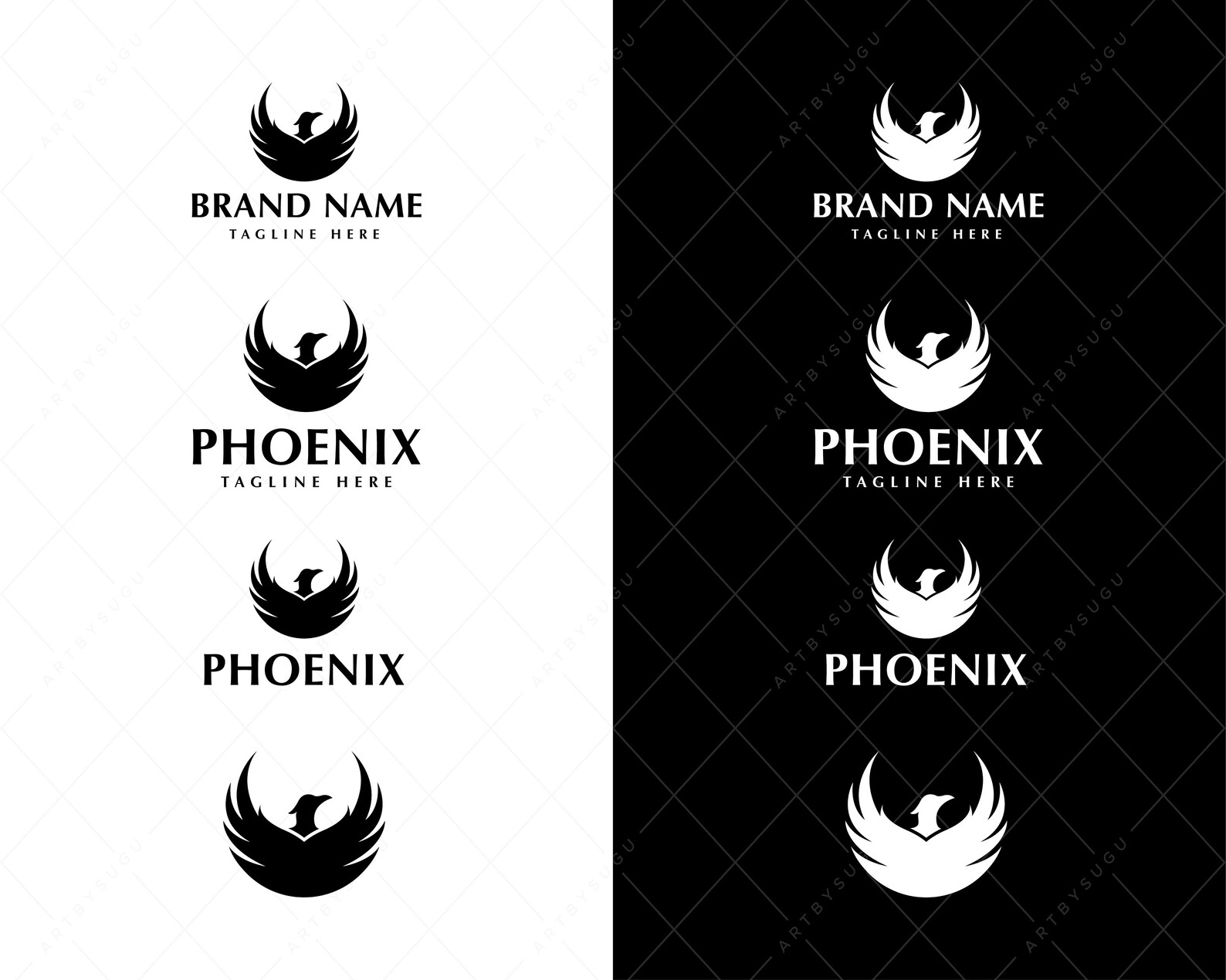 Phoenix Vector Logo Template Bird Logo Template Phoenix Logo - Etsy