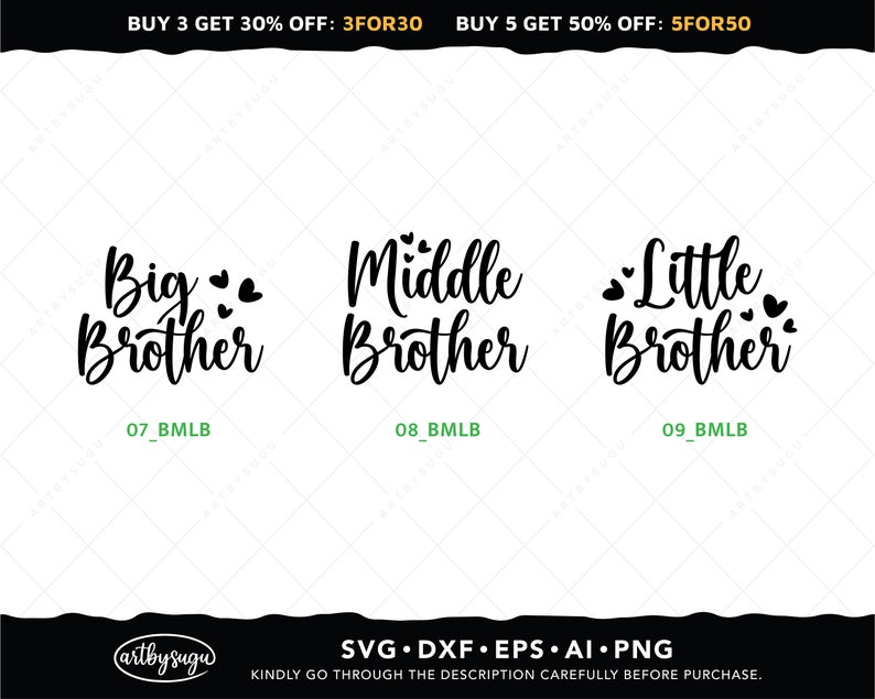Brother Svg Bundle, Big Brother Svg, Middle Brother Svg, Little Brother ...