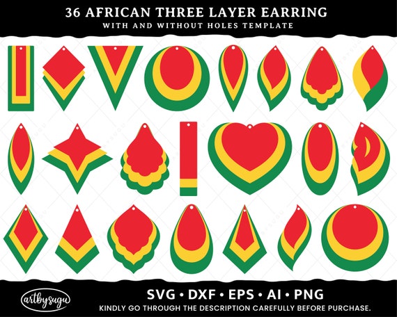 Africa Earrings Template SVG Black Women Earrings SVG | Etsy
