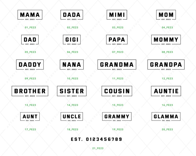 Est. 2023 SVG Bundle Mom Est SVG Mama Est SVG Dada Svg Dad - Etsy
