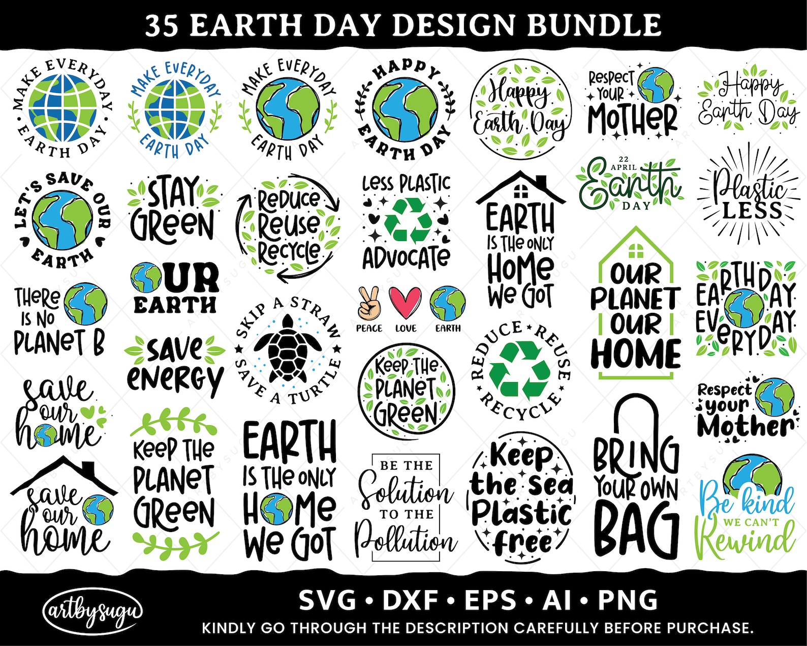 Earth Day SVG Bundle Earth SVG Recycle SVG Earth Day Quotes - Etsy