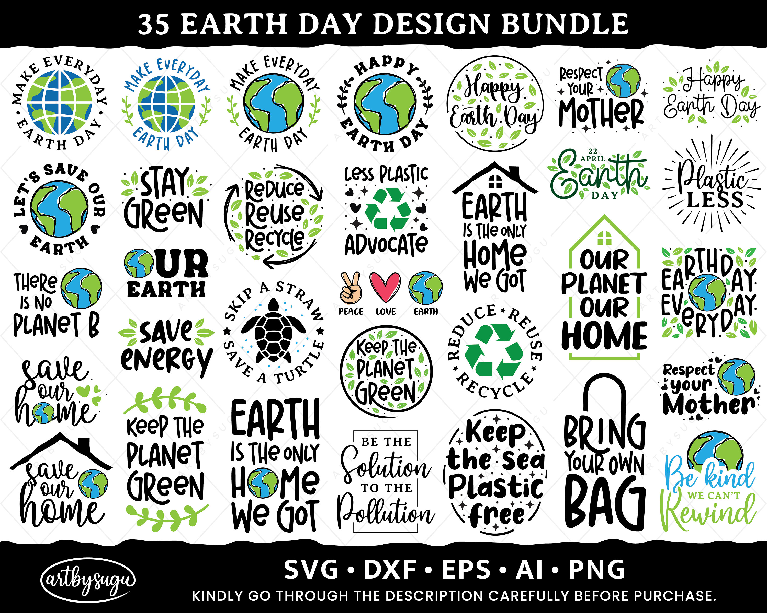 Earth Day SVG Bundle Earth SVG Recycle SVG Earth Day Quotes - Etsy