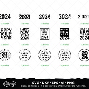 Happy New Year 2024 Svg Bundle, New Years Eve Svg, Happy New Year Png, New Years Shirt Svg, New ...