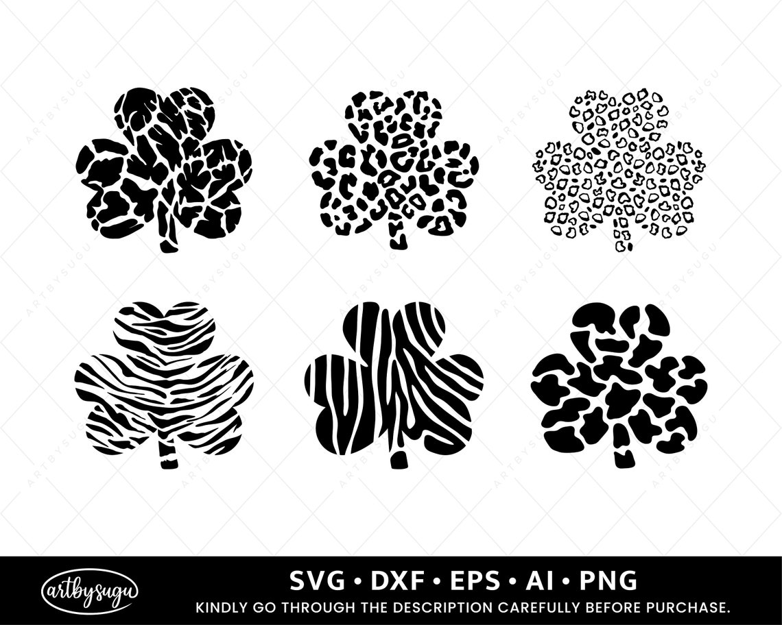 Shamrock Animal Print Svg St Patrick's Day Svg Leopard | Etsy