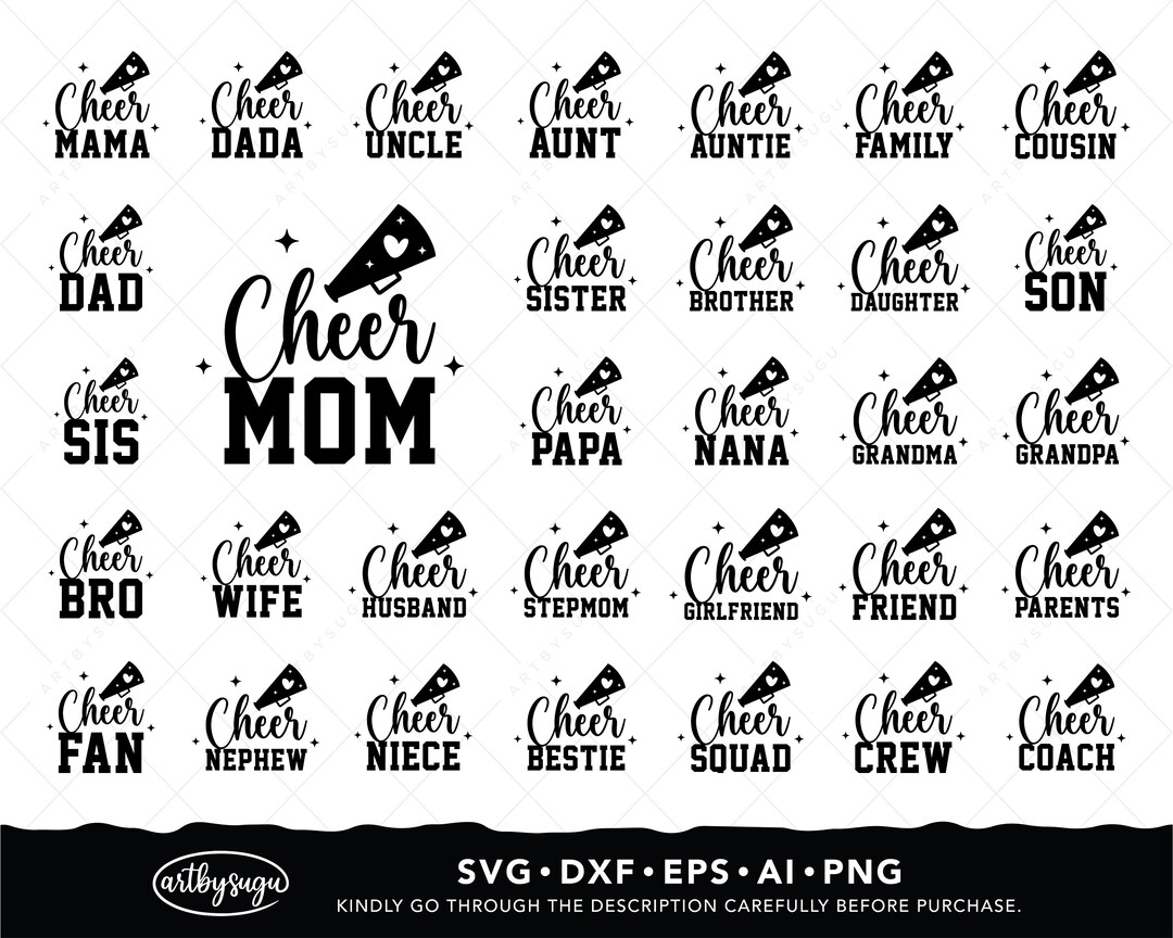35 Cheer Family Svg Bundle, Cheer Mom Svg, Cheer Dad Svg, Cheer Shirt ...