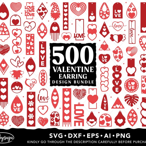 Valentines Earring Svg - Etsy