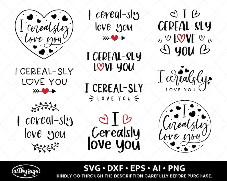 I Cerealsly Love You SVG - Etsy