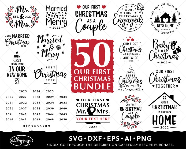Our First Christmas SVG Bundle, 2022 to 2050 Christmas SVG - Etsy