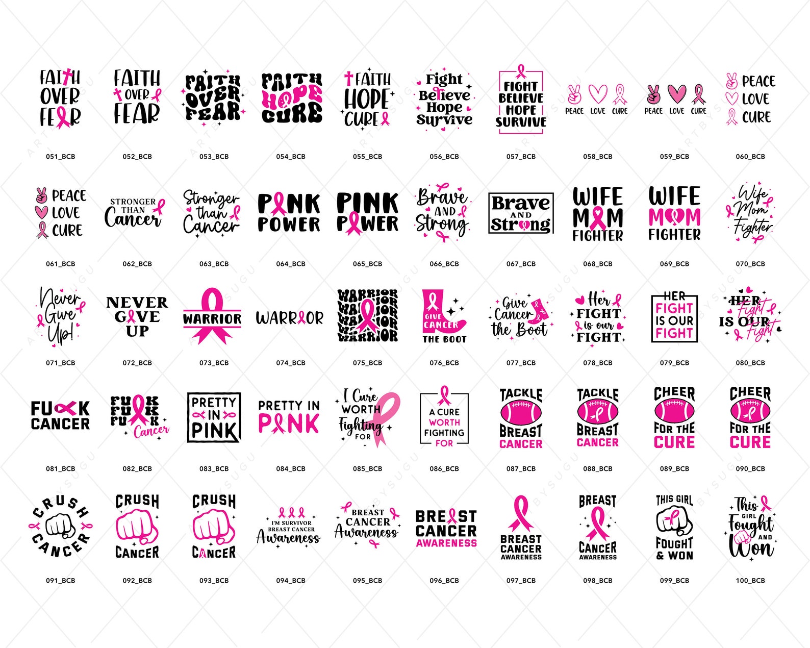 Breast Cancer SVG Bundle Cancer Awareness SVG Cancer - Etsy