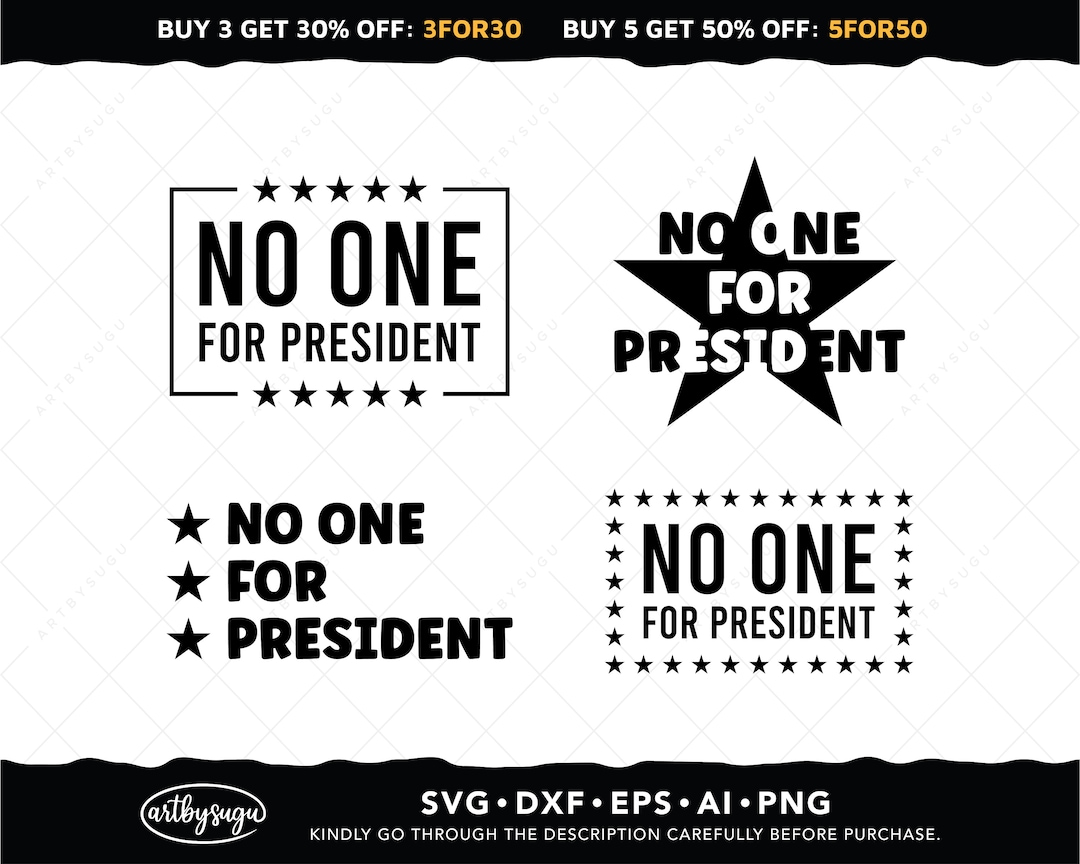 No One for President Svg, Politics Svg, Svg Files for Cricut, Digital ...