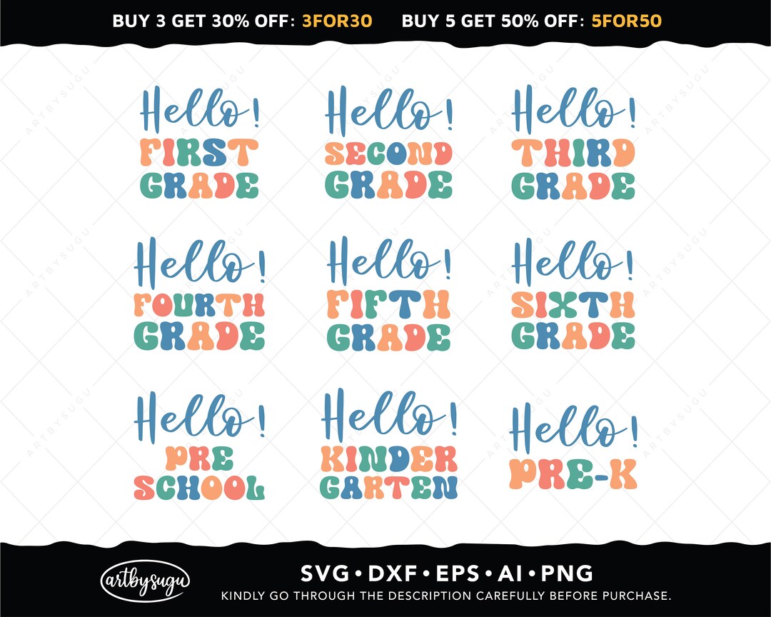 Back to School Svg, First Day of School, Teacher Svg Bundle, Hello ...