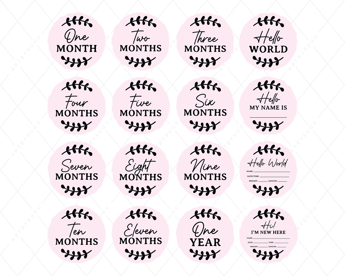 Baby Milestone Rounds SVG Hello World SVG Baby Sign SVG - Etsy