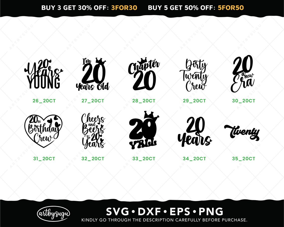 20th Birthday Cake Topper Svg Bundle, Cheers to 20 Years Png, 20 and ...