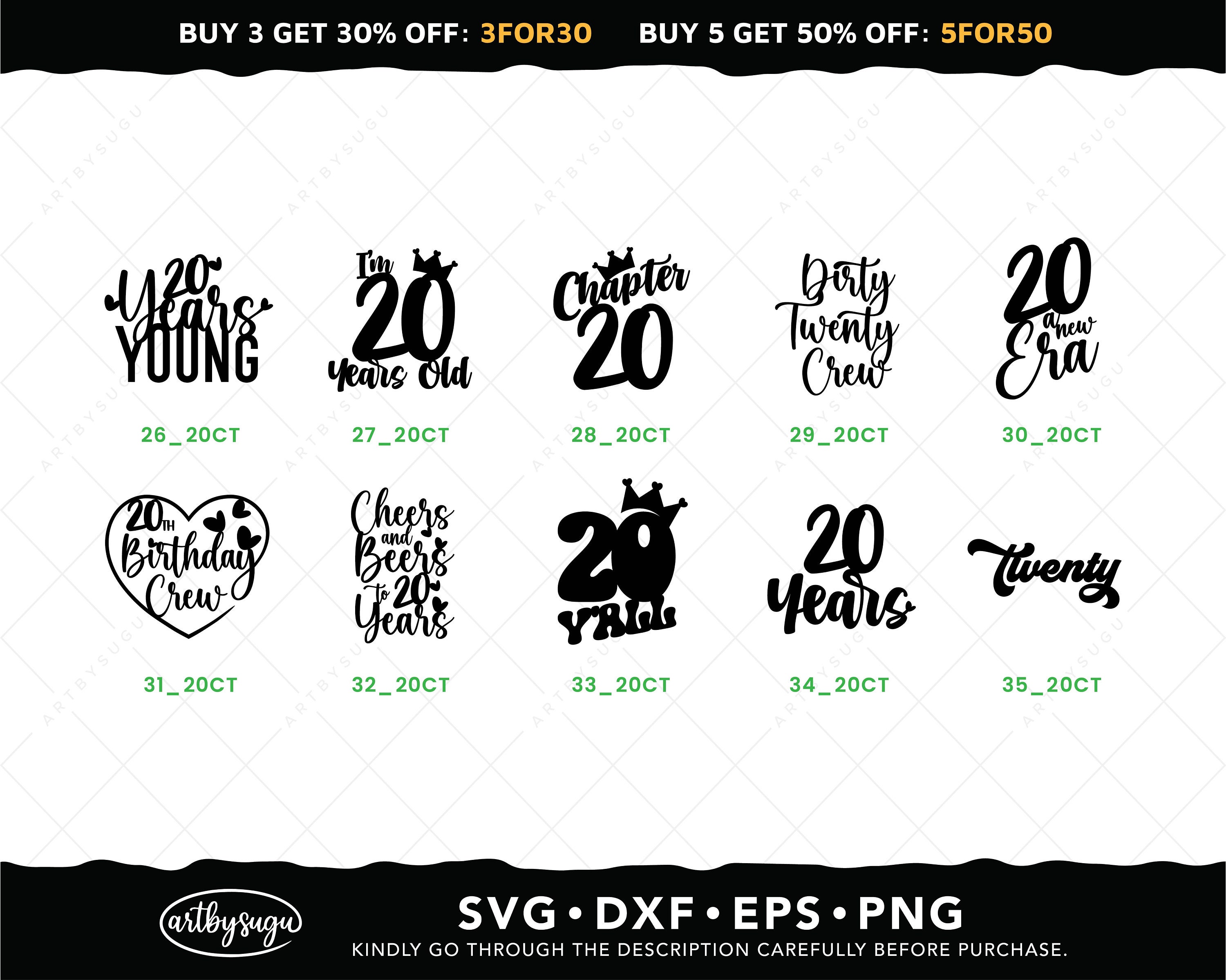 20th Birthday Cake Topper Svg Bundle, Cheers to 20 Years Png, 20 and ...
