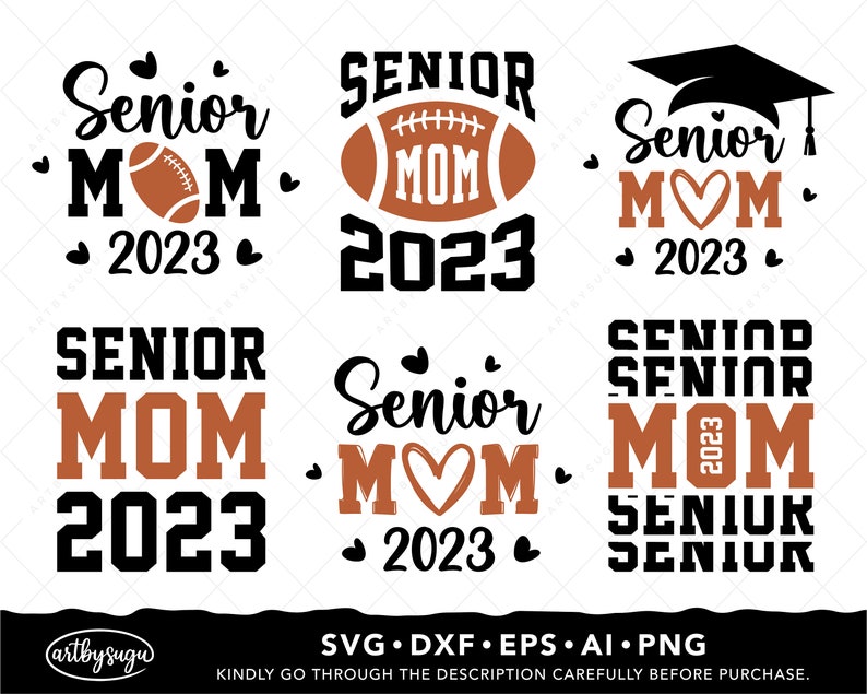 Buy 10 Senior Mom 2023 SVG Football Senior Mom SVG Bundle Online in ...