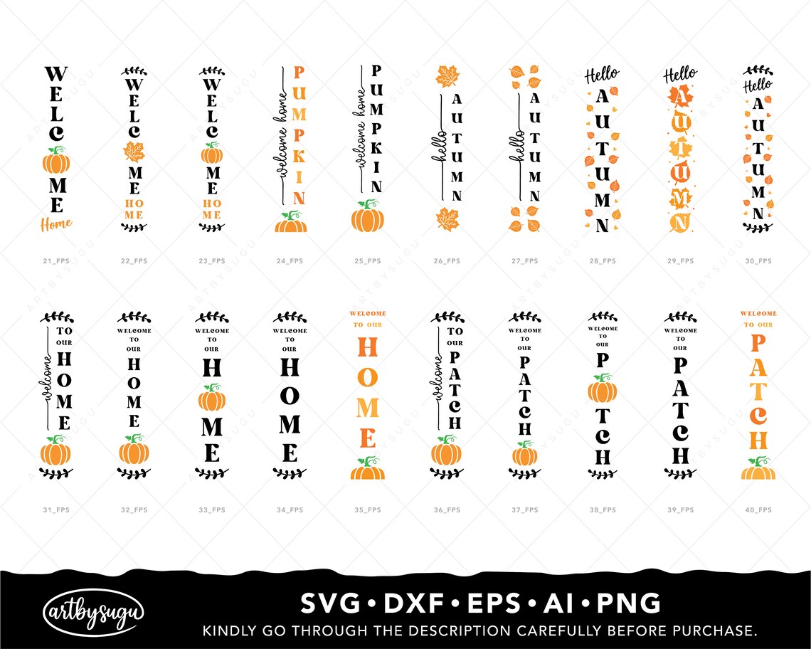 Fall Porch Sign SVG Bundle Autumn Porch Sign SVG - Etsy