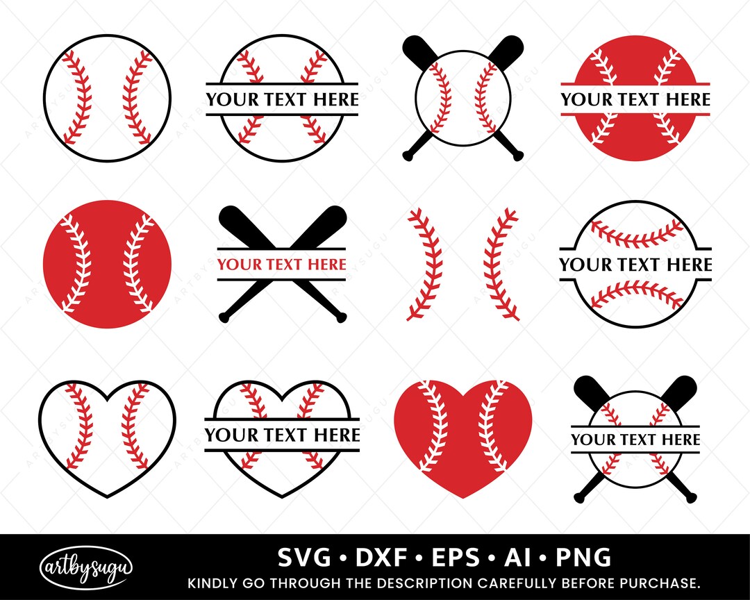 Baseball Split Monogram SVG Bundle, Baseball Shirt, Baseball Bat SVG ...