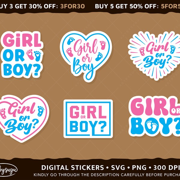Boy or Girl Stickers - Etsy