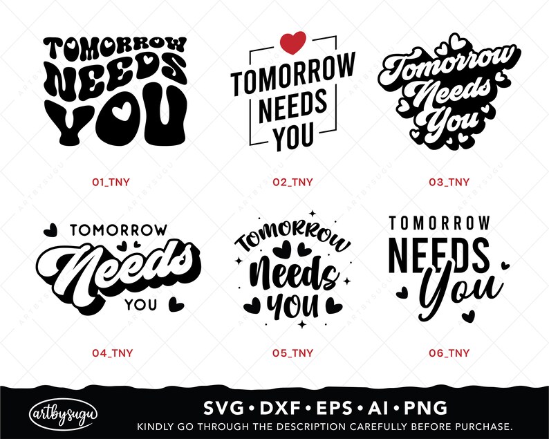 Tomorrow Needs You SVG, Mental Health SVG, Self Love SVG, Positive ...