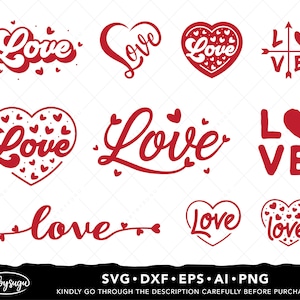 Love SVG Bundle, Retro Love SVG - Etsy