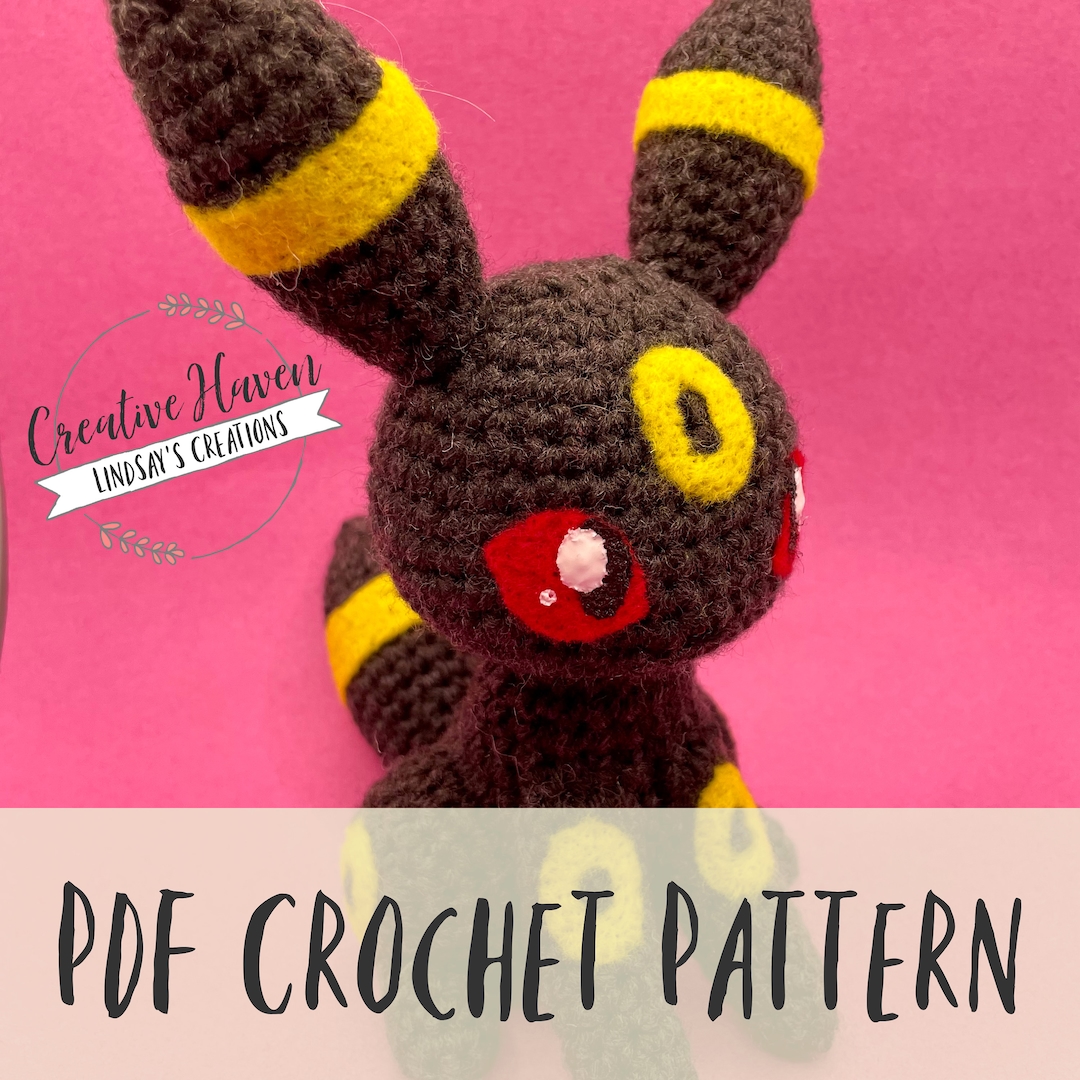 Crochet PDF Umbreon Pattern/pdf Dark Kitty Pattern/written and Photo ...