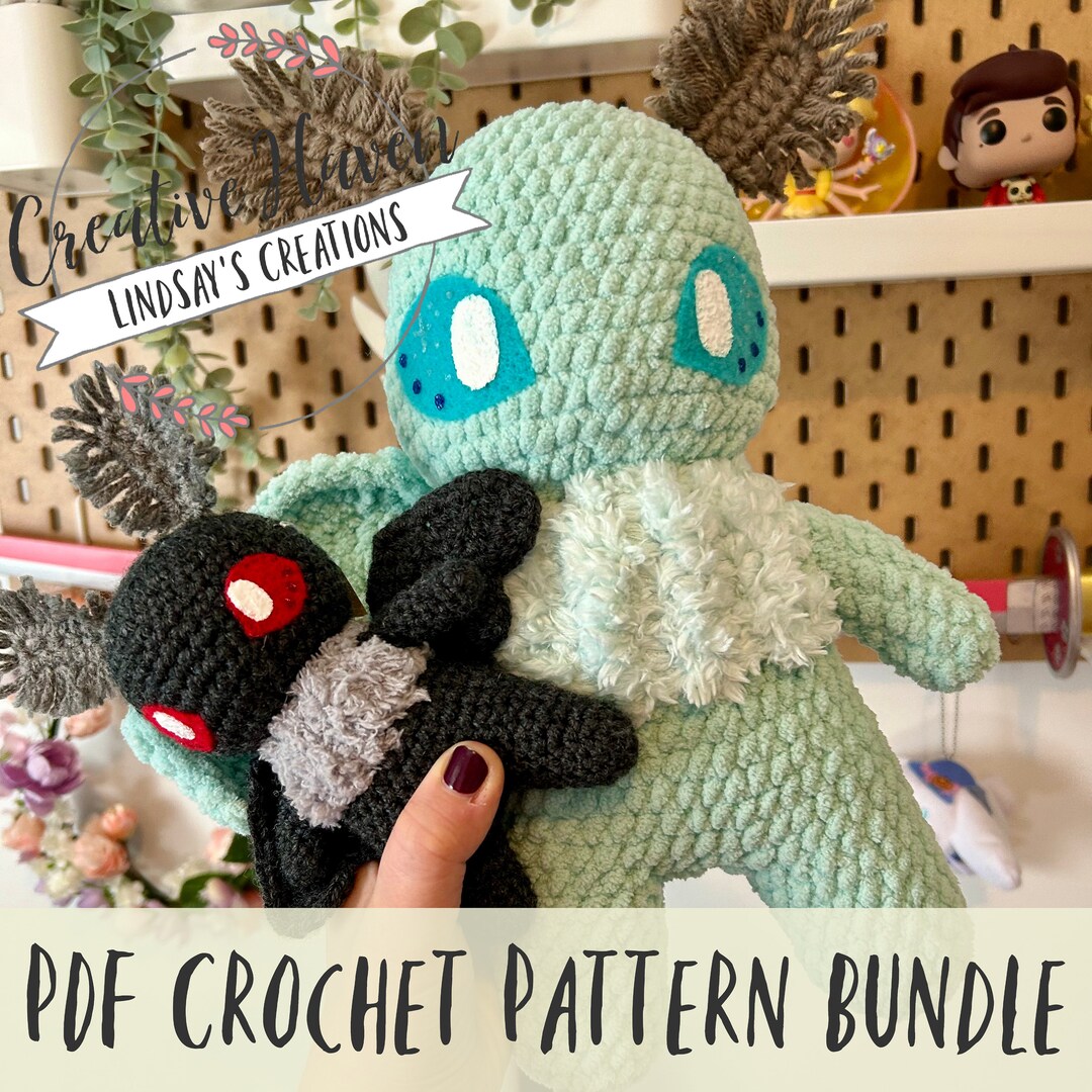 Mini and Jumbo Mothman Crochet Pattern Bundle/2 Sizes of Mothmen PDF ...