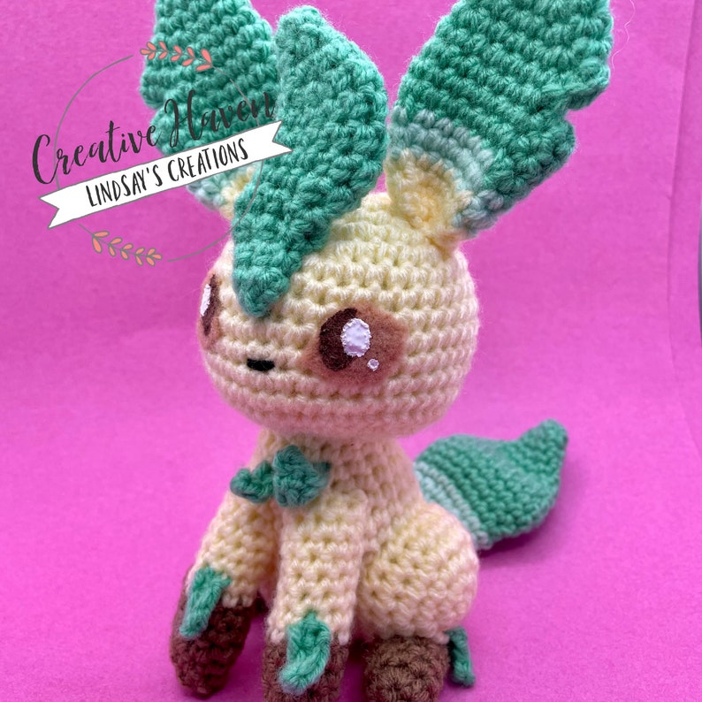Leafeon Crochet PDF Pattern/leaf Cat Plush Pattern/photo and - Etsy
