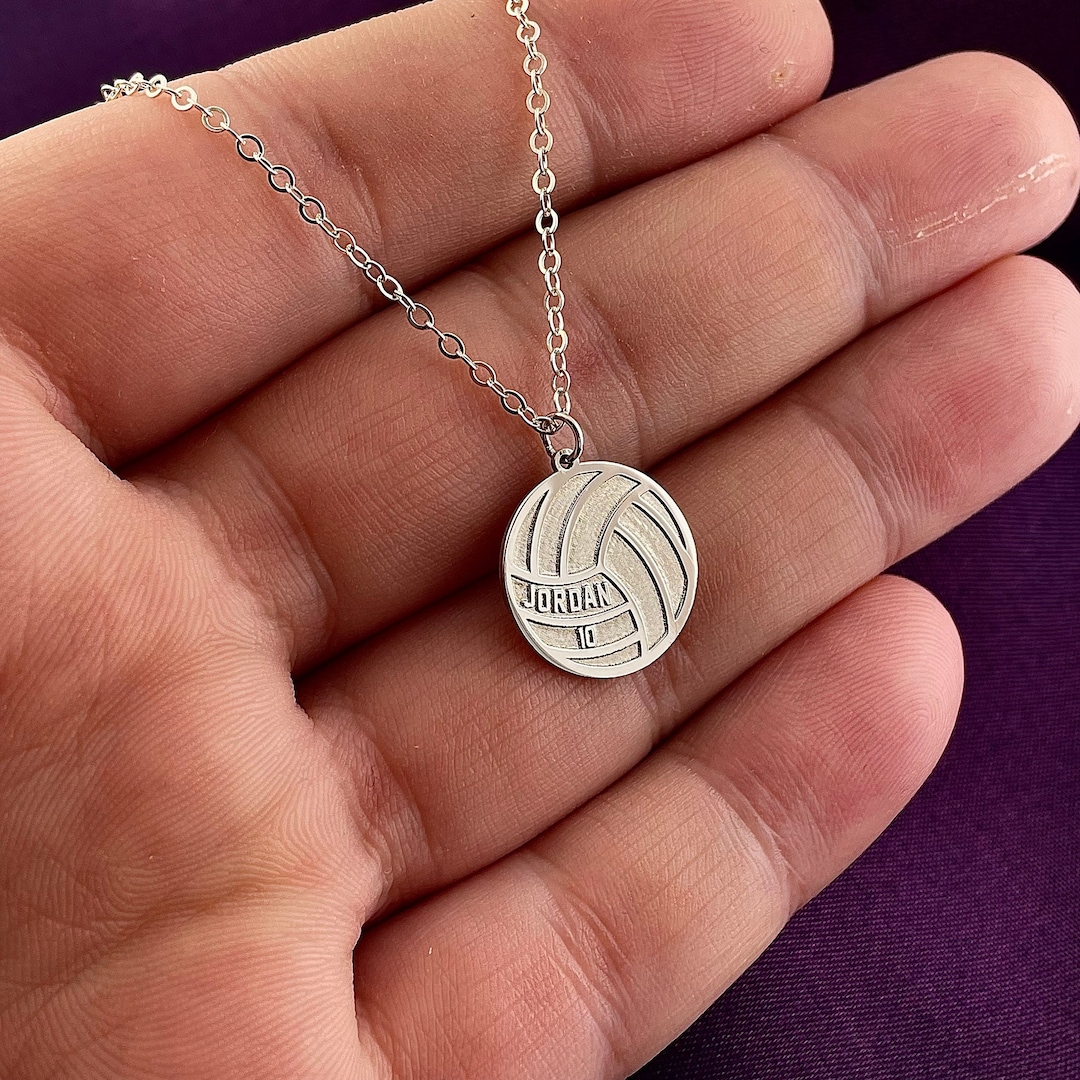 Volleyball Necklace in 925 Sterling Silver Metal, Sport Jewelry ...
