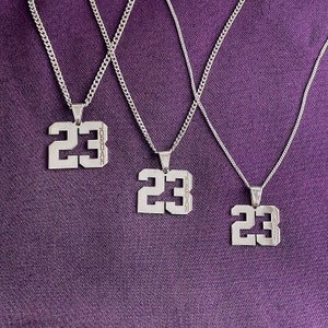 Sport Number Necklace, Player Number Necklace, Teamsport Number ...