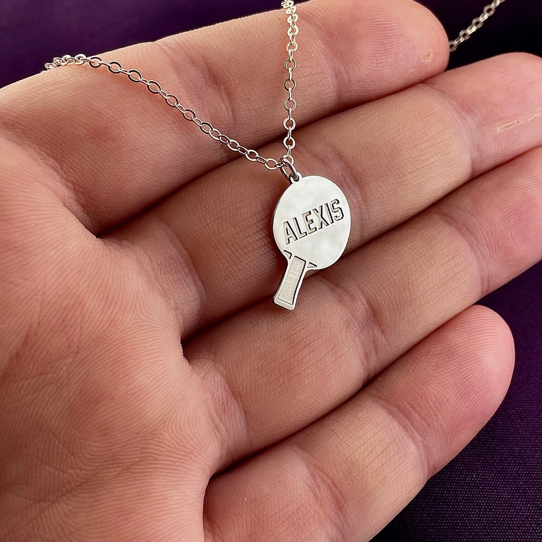 Personalized Ping Pong Necklace, Ping Pong Racket Necklace, Table ...