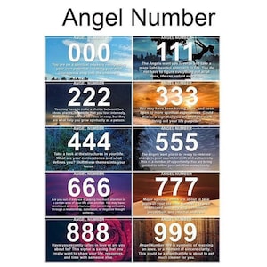 Angel Number Necklace, 111, 222, 333, 444, 555, 666, 777, 888, 999 ...