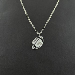 925 Sterling Silver American Football Necklace , Sport Jewelry ...