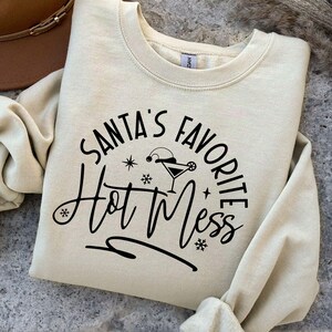 Santa’s Favorite Hot Mess SVG, PNG Files, Funny Christmas Sweater ...