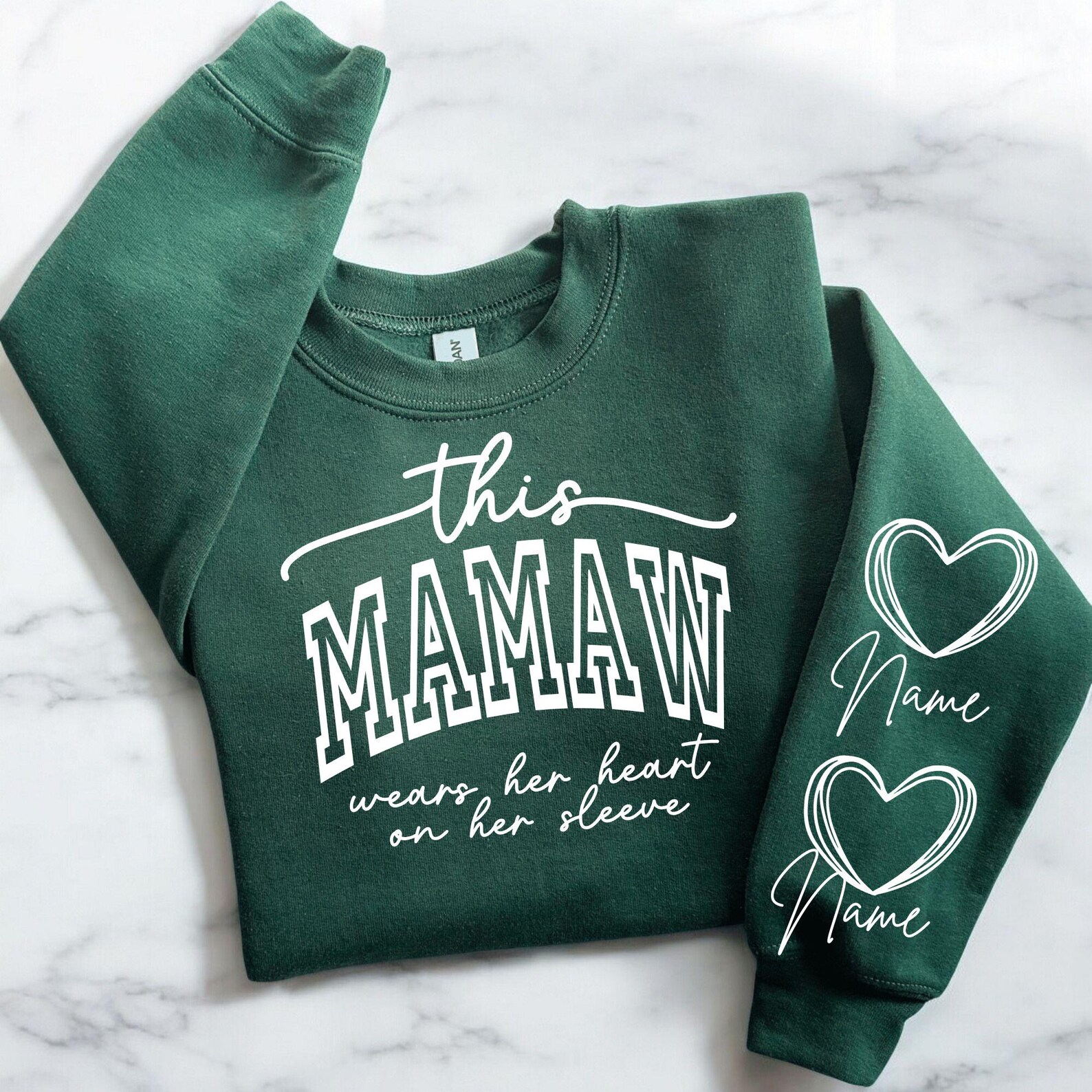 This Mamaw Wears Her Heart on Her Sleeve SVG, PNG Files, Mamaw Shirt ...