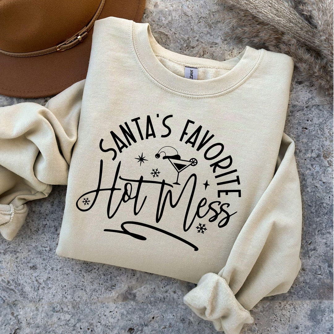 Santa’s Favorite Hot Mess SVG, PNG Files, Funny Christmas Sweater ...