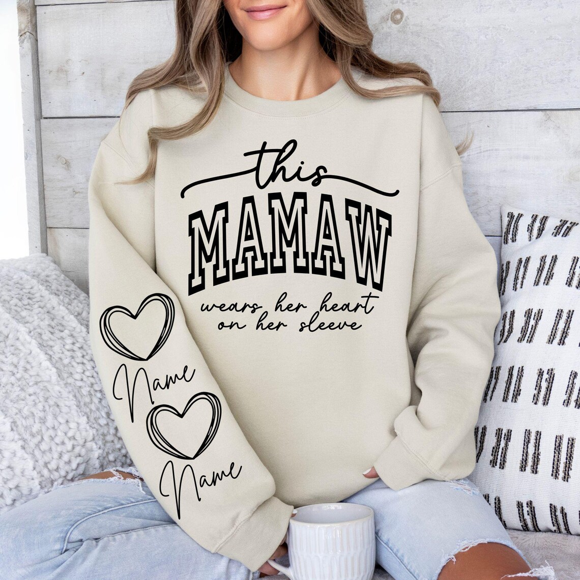 This Mamaw Wears Her Heart on Her Sleeve SVG, PNG Files, Mamaw Shirt ...