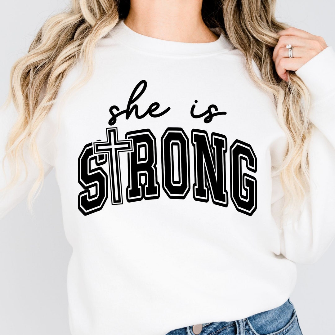 She is Strong SVG, PNG Files, Faith Svg, Bible Verse Svg, Christian ...
