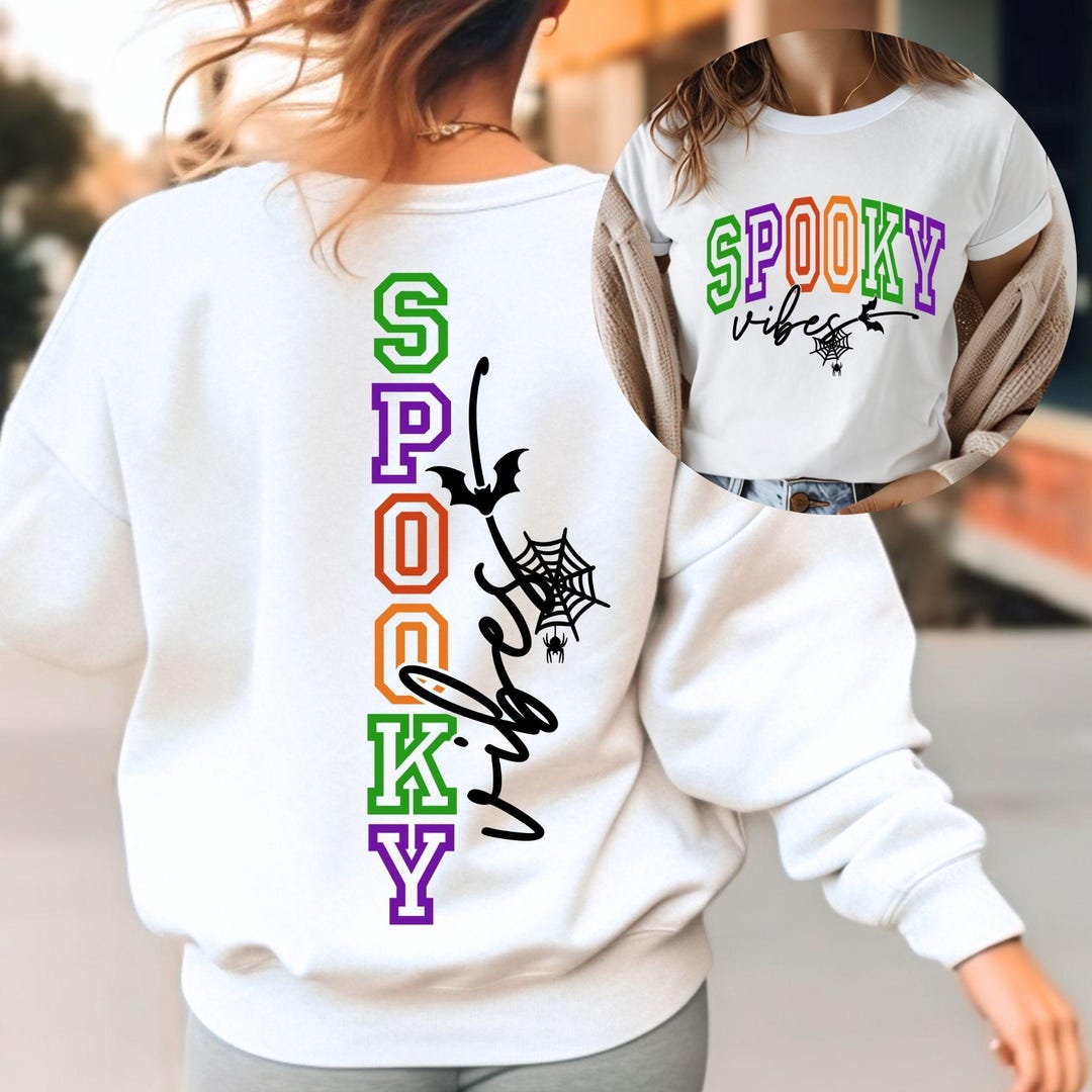 Spooky Vibes SVG, PNG Files, Spooky Season Svg, Halloween Shirt Svg ...