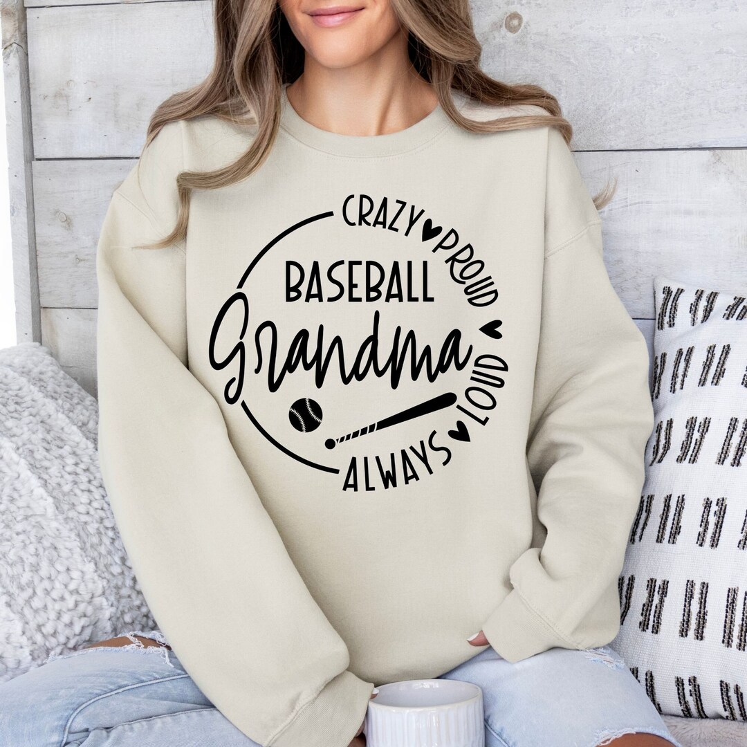 Crazy Proud Always Loud Baseball Grandma SVG PNG Files, Baseball ...