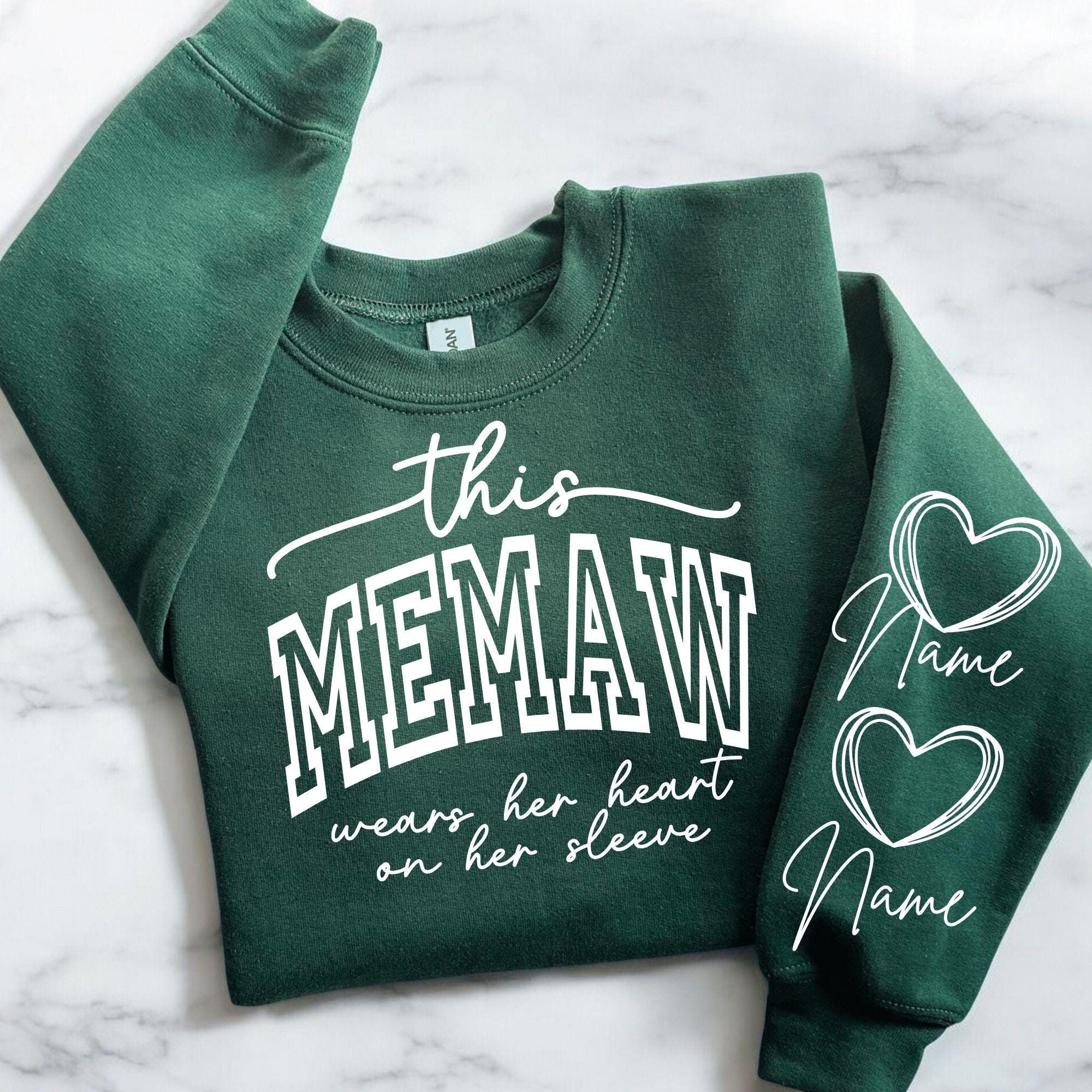 This Memaw Wears Her Heart on Her Sleeve Svg, Png Files, Memaw Shirt ...