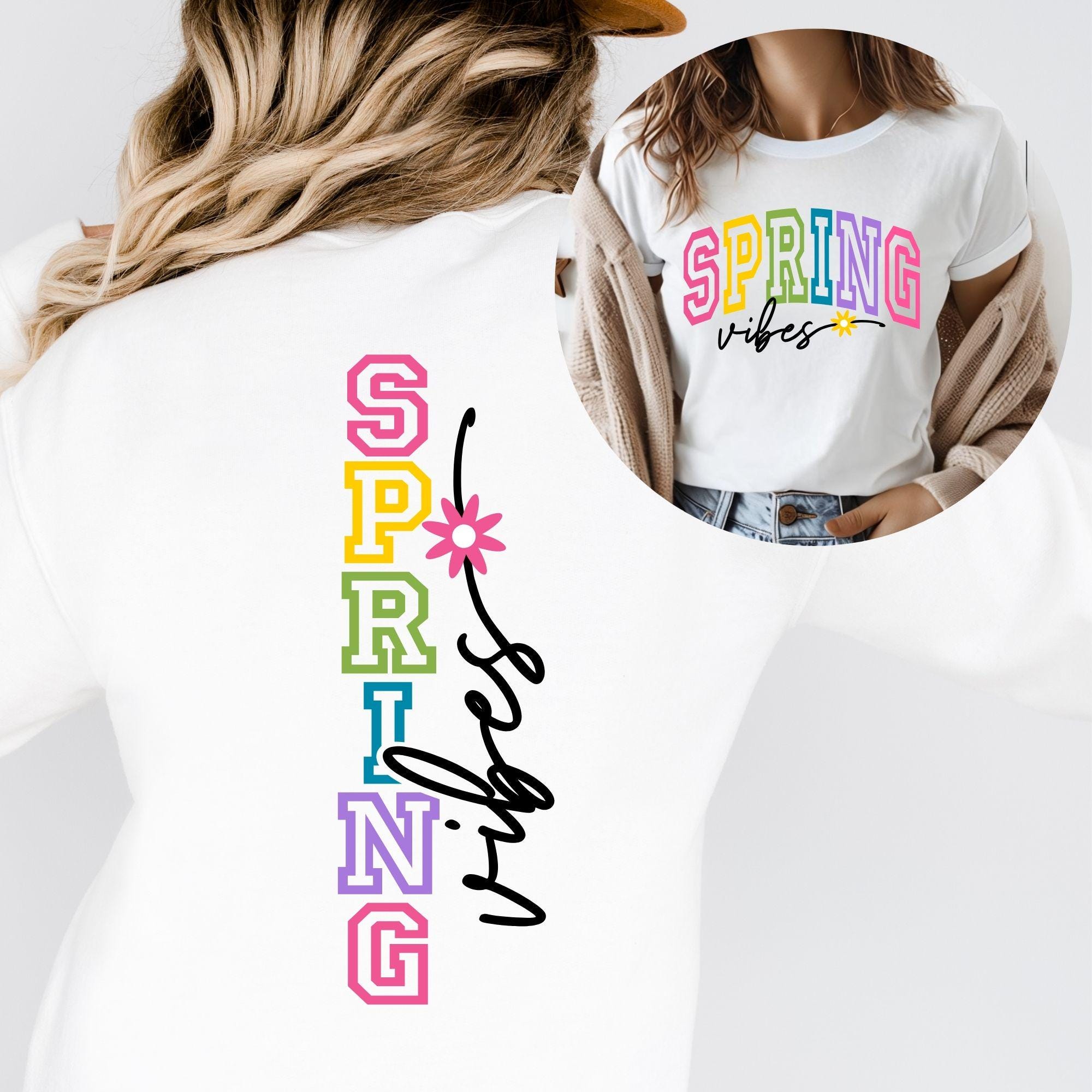 Spring Vibes SVG, PNG Files, Spring Svg, Hello Spring Svg, Spring Sign ...