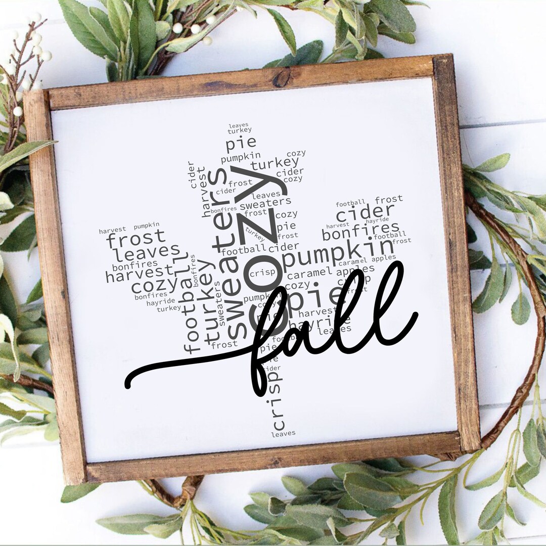 Fall Words SVG, PNG Files, Fall Shirt Svg, Fall Sign, Hello Fall, Fall ...