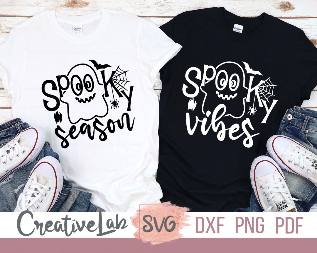 Spooky Vibes Svg Spooky Season Svg Cute Ghost Svg Kids - Etsy