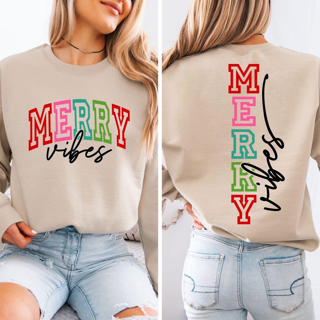 Merry Vibes SVG, PNG Files, Christmas Vibes SVG, Merry Christmas Svg ...