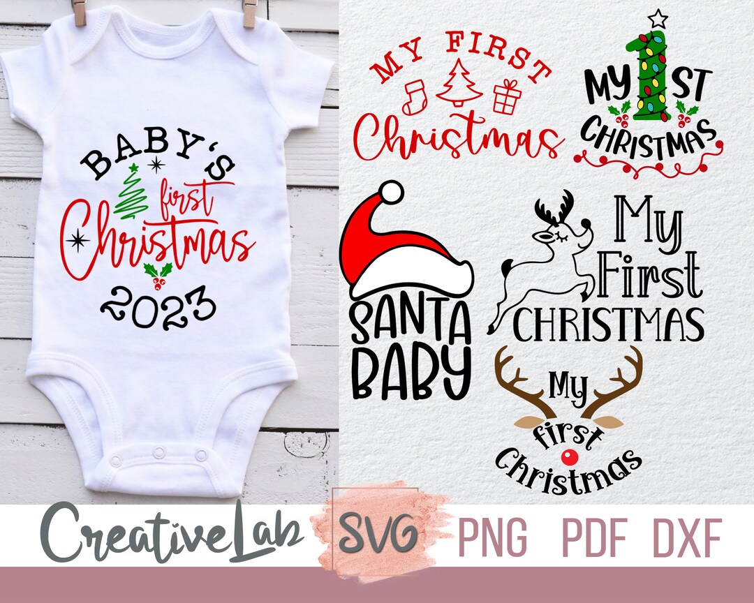 My First Christmas Svg, Christmas Svg Bundle, Baby Christmas Svg, First ...