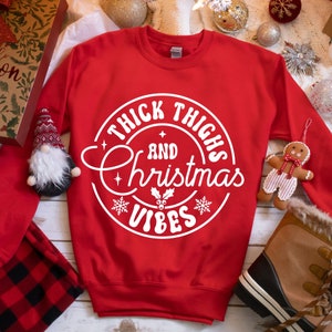 Thick Thighs and Christmas Vibes SVG, PNG Files, Funny Christmas Svg ...