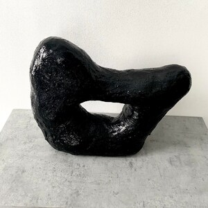Minimalist Black Handmade Plaster Sculpture, Gypsum Statue, Black ...
