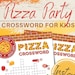 Pizza Party Picture Crossword Puzzle for Kids printable Instant ...